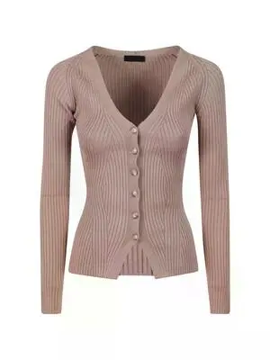 DONDUP Ribbed-knit V-neck Cardigan - Neutrals