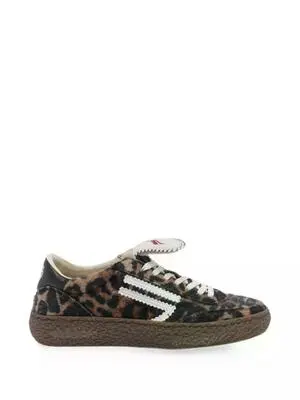 PURAAI Polly Tab Jaguar-print Sneakers - Brown