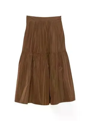 ROSSO 35 Tiered Midi Skirt - Brown