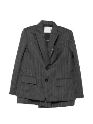 Sacai Pinstripe-pattern Peplum-hem Blazer