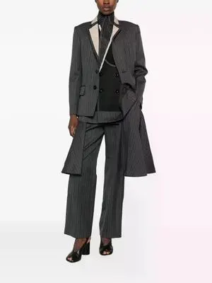 Sacai Pinstripe-pattern Peplum-hem Blazer