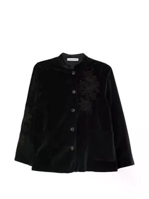ROSSO 35 Embroidered Velvet Band Collar Jacket