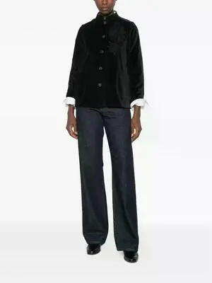 ROSSO 35 Embroidered Velvet Band Collar Jacket