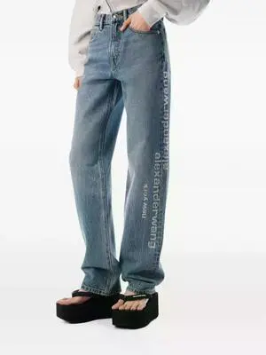 Alexander Wang Crystal Mirror Logo Ez Jeans