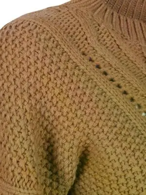 DONDUP Cable-knit Pointelle-trim Sweater