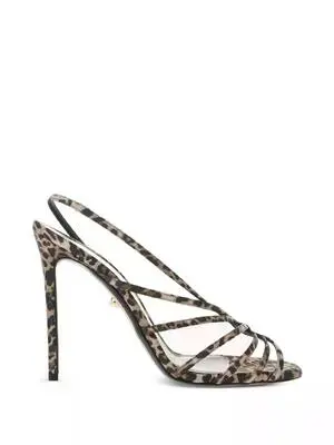 ALEVI MILANO Animal-print Transparent-panel Sandals - Brown