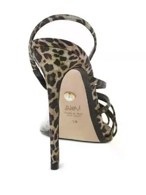 ALEVI MILANO Animal-print Transparent Panel Stiletto Sandals