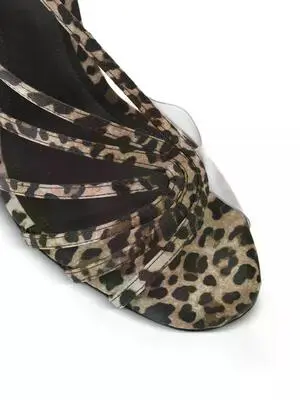 ALEVI MILANO Animal-print Transparent Panel Stiletto Sandals