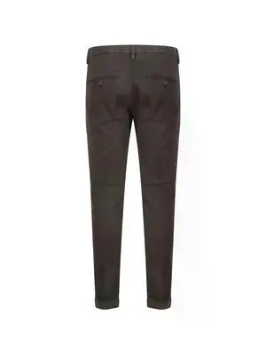 DONDUP Logo-plaque Slim-fit Trousers - Brown