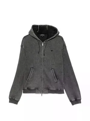 Emporio Armani Faded-effect Logo-patch Hoodie