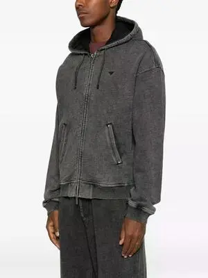 Emporio Armani Faded-effect Logo-patch Hoodie