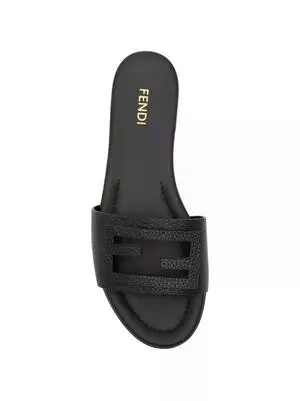 Fendi Baguette Ff-logo Leather Slides