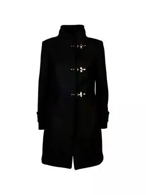 FAY Toggle-fastening Funnel-neck Coat - Black