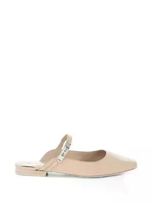 By Far Etta Logo-plaque Mules - Neutrals