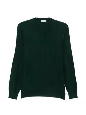 VENGERA Chevron-knit Long-sleeve Sweater - Green