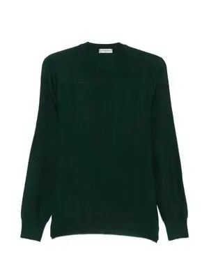 VENGERA Chevron Knit Long Sleeve Sweater - Green