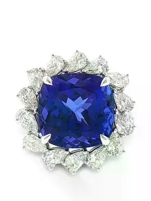 HYT JEWELRY Tanzanite Diamond Ring - Silver