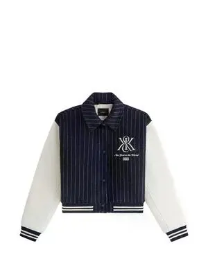 Kith Campbell Pinstripe-print Cropped Bomber Jacket - Blue