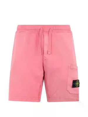 Stone Island 6200011 Organic Cotton Fleece Jogger Shorts - Pink