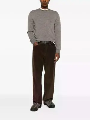 VENGERA Ribbed Knit Sweater - Brown