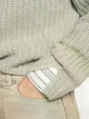 ALLUDE Ribbed-knit Crew Neck Sweater