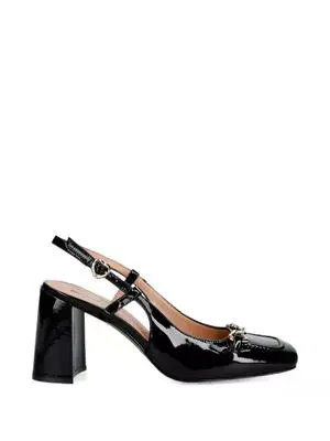 Moschino Heart-buckle Slingback Pumps - Black