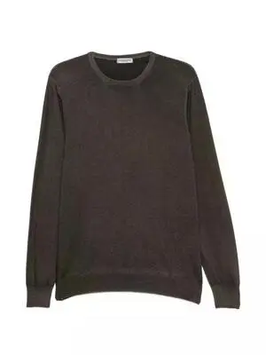 VENGERA Crew Neck Long Sleeve Sweater - Brown
