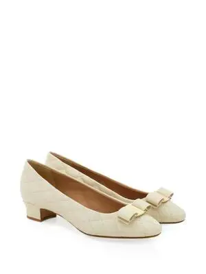 FERRAGAMO Quilted Vara Bow Pumps
