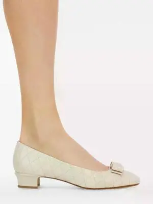 FERRAGAMO Quilted Vara Bow Pumps