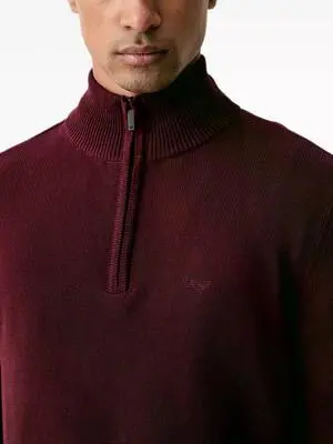 Emporio Armani Half-zip Logo-embroidered Sweater