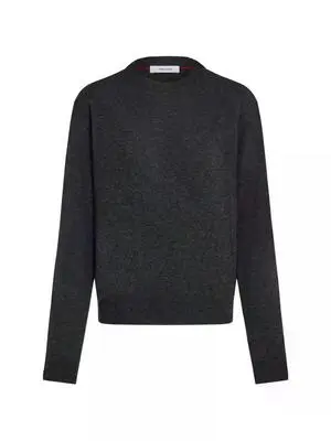 FERRAGAMO Long Sleeve Knitted Sweater - Grey