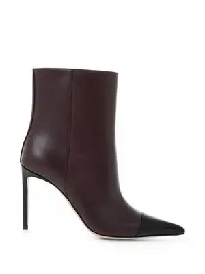 FRANCESCO RUSSO Contrast-toe Ankle Boots - Red