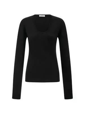 FERRAGAMO Lightweight Wool Top - Black