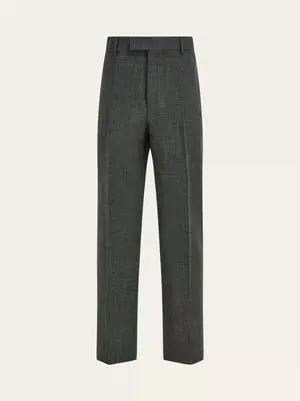 FERRAGAMO Wide-leg Chevron Trousers - Grey