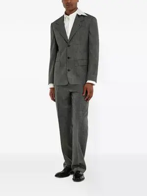 FERRAGAMO Wide-leg Chevron Trousers - Grey