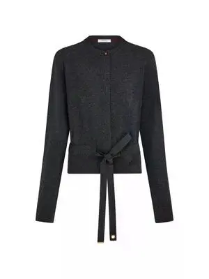 FERRAGAMO Ribbon Detail Cardigan - Grey