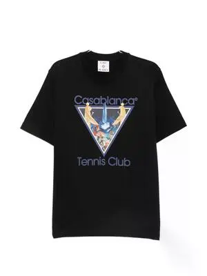 Casablanca Graphic-print Crew-neck T-shirt - Black