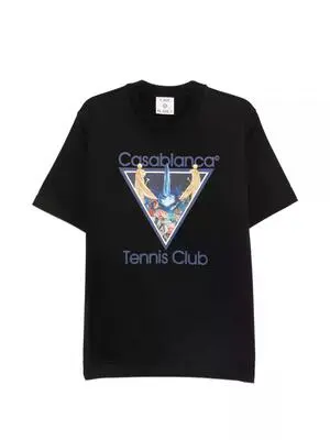 Casablanca Graphic-print Crew-neck T-shirt - Black