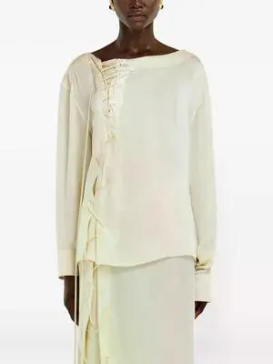 FERRAGAMO String Tie Detail Blouse - Neutrals