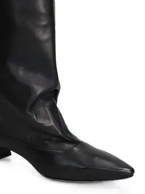 THE SELLER Pointed-toe Ruched High-knee Boots