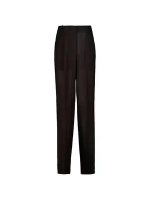 TOM FORD Wide-leg Pleated Wool Trousers - Brown
