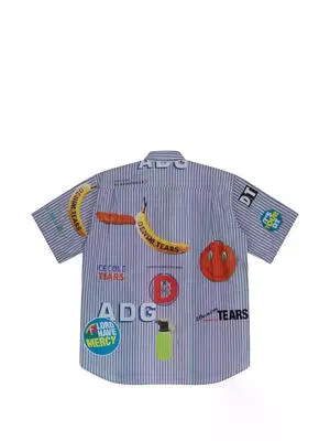 DENIM TEARS Bodega Striped Short-sleeved Shirt - Blue