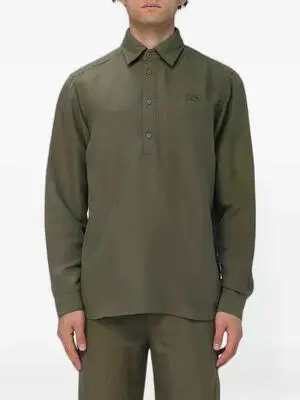 DIESEL® Logo-embroidered Long-sleeve Militare Shirt - Green