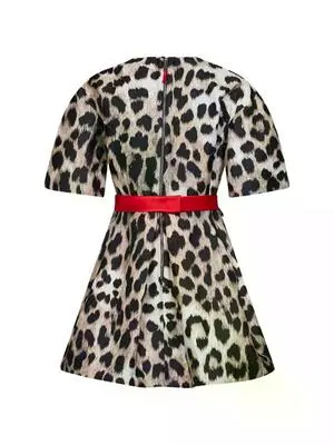 Givenchy Cocoon Mini Dress In Leopard Jacquard