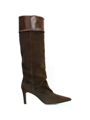 THE SELLER Pointed-toe Slouchy Knee-high Boots - Brown