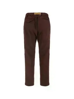 WHITE SAND Belted Elasticated-waist Trousers