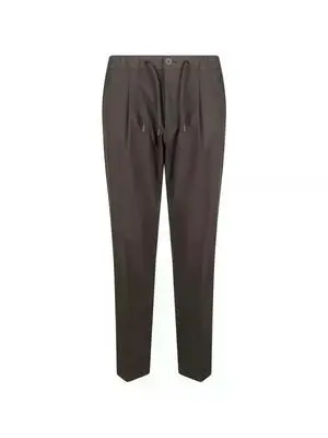 Herno Drawstring-waist Pleated Trousers - Brown