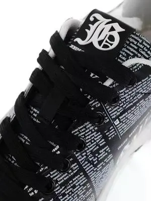 John Galliano Newspaper-print Lace-up Sneakers
