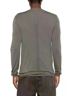 Rick Owens Ribbed Trim Long Sleeve Sweater - Grey