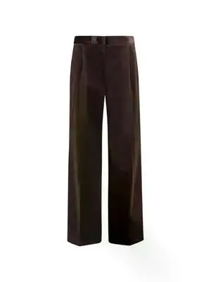 LARDINI Velvet Wide-leg Trousers - Brown